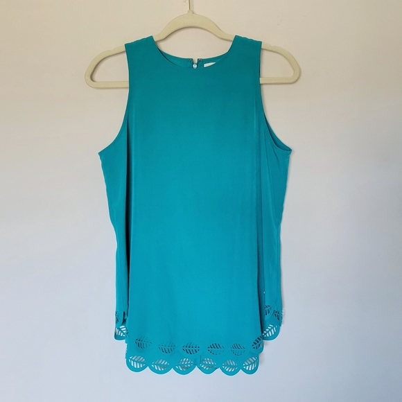 Marie Oliver | Tops | Marie Oliver Cut Out Tank Teal | Poshmark